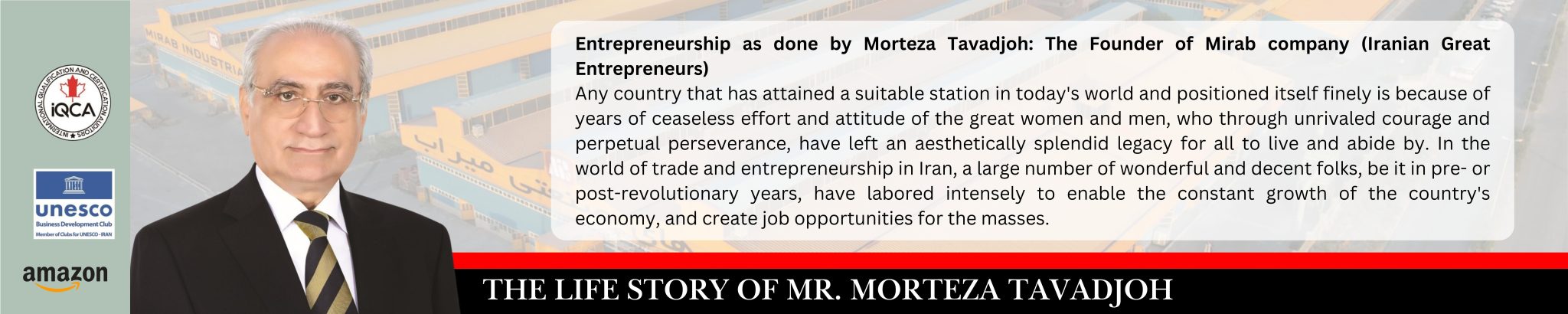 The Founder of Mirab company (Iranian Great Entrepreneurs) - Mirab